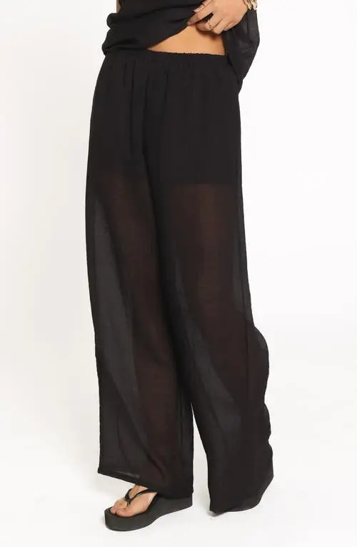 PETAL & PUP Vayla Wide Leg Sheer Pants