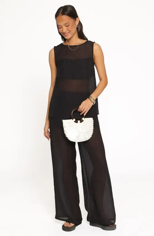 PETAL & PUP Vayla Wide Leg Sheer Pants
