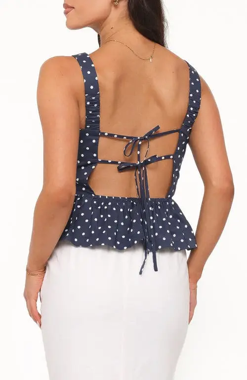 PETAL & PUP Paula Dot Ruffle Sleeveless Top