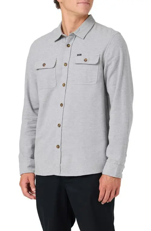 O'Neill Regent Solid Cotton Flannel Button-up Shirt - Heather Grey