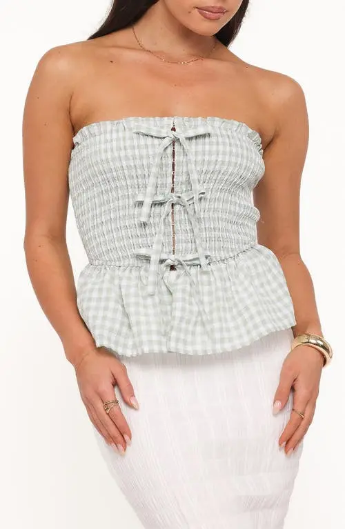 PETAL & PUP Carina Smocked Bow Strapless Top