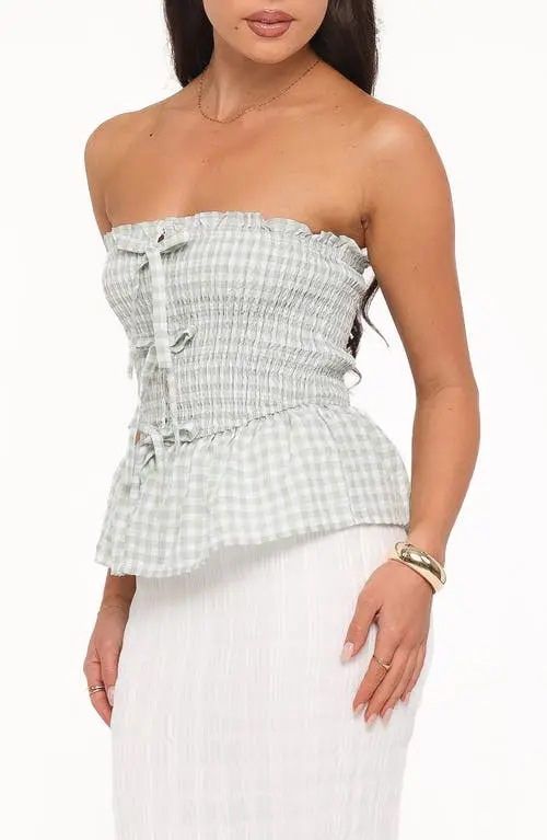PETAL & PUP Carina Smocked Bow Strapless Top