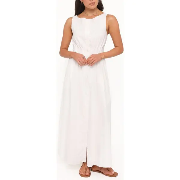 PETAL & PUP Prunella Pintuck Sleeveless Maxi Dress