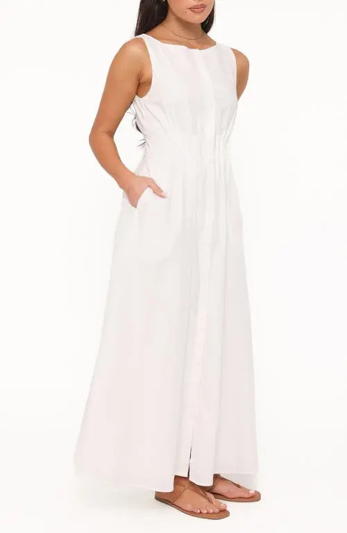 PETAL & PUP Prunella Pintuck Sleeveless Maxi Dress