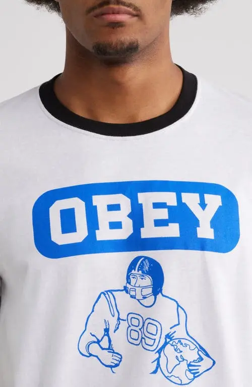Obey Peace Movement Graphic Ringer T-shirt