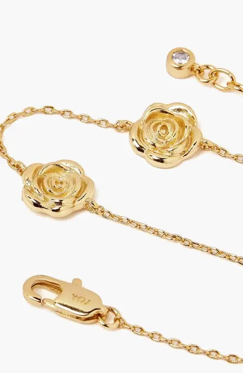 YOJ Rose Station Chain Bracelet In 18ct Plated
