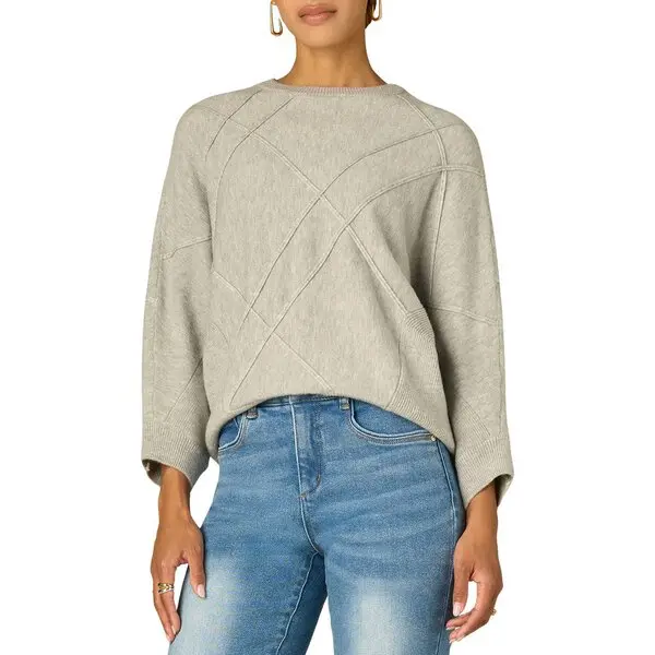 Wit & Wisdom Three Quarter Dolman Sleeve Crewneck Sweater