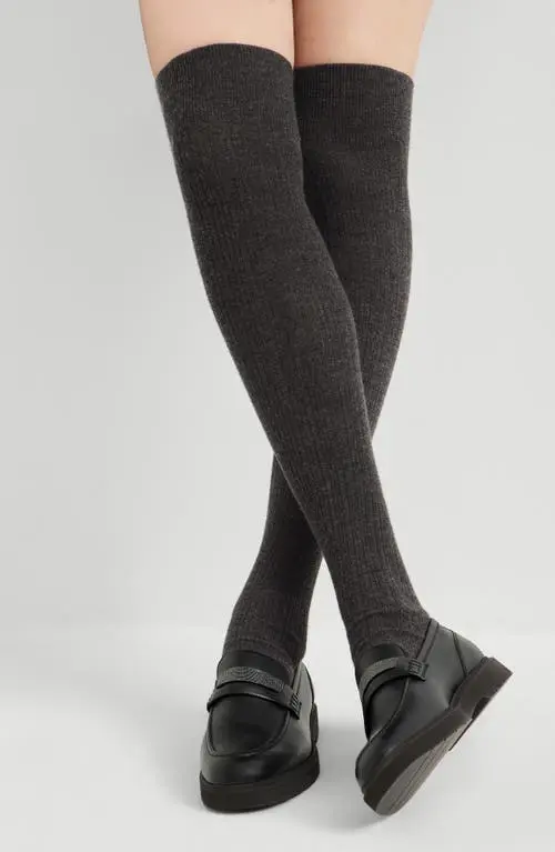 Brunello Cucinelli Stretch Cashmere Rib Knit Socks
