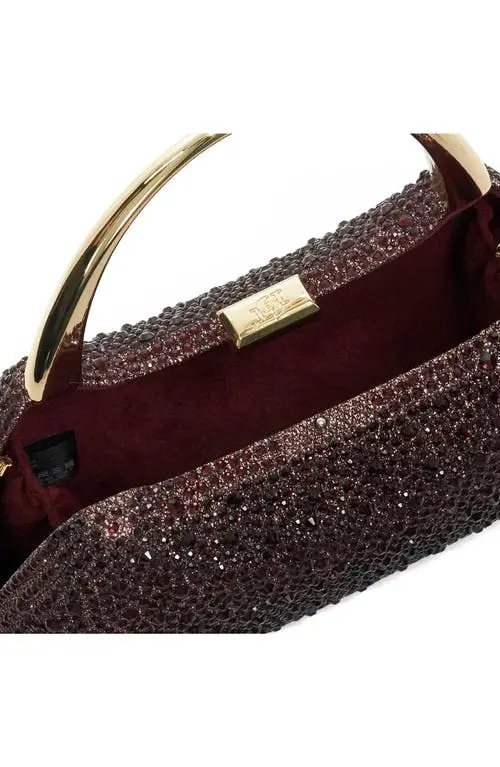 Dune London Beamings Crystal Embellished Top Handle Clutch - Burgundy