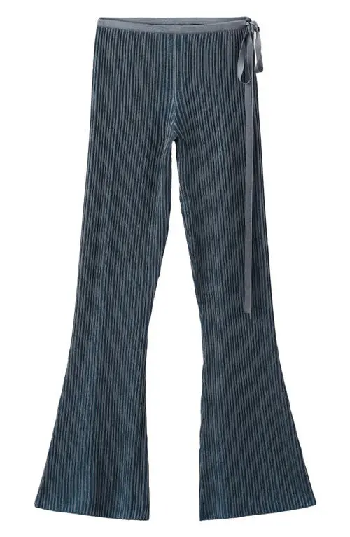 Mango Ribbed Flare Leg Pants