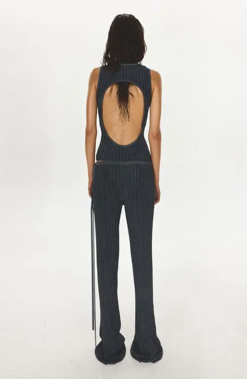 Mango Ribbed Flare Leg Pants
