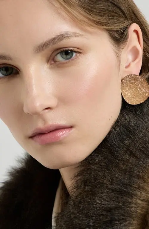 Brunello Cucinelli Sterling Silver Shimmer Disc Earrings