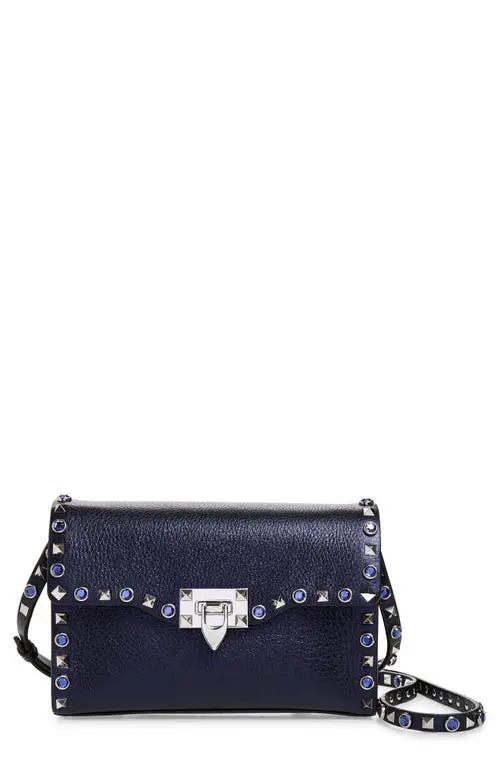Valentino Garavani Small Rockstud Shoulder Bag - Navy