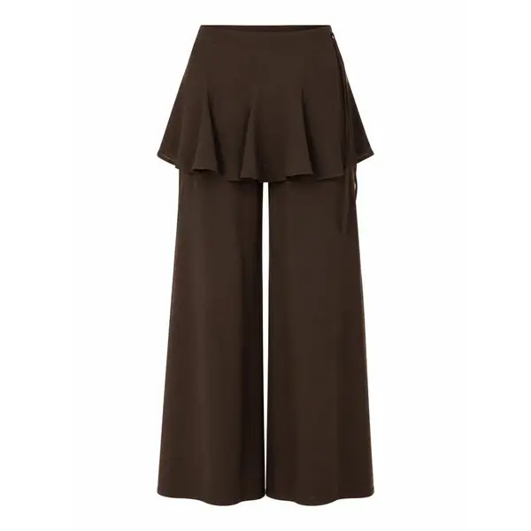 Carmen Says Pisco Flared Pants With Wrapped Skirt Details