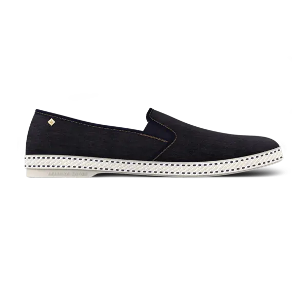 Rivieras Classic Dark Denim Canvas Slip-on Shoes