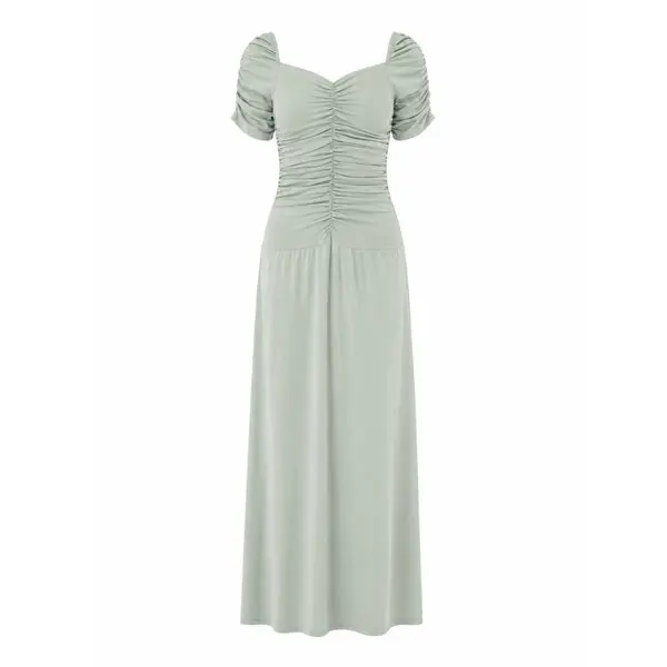 Carmen Says Turquoise Persephone Draped Dress