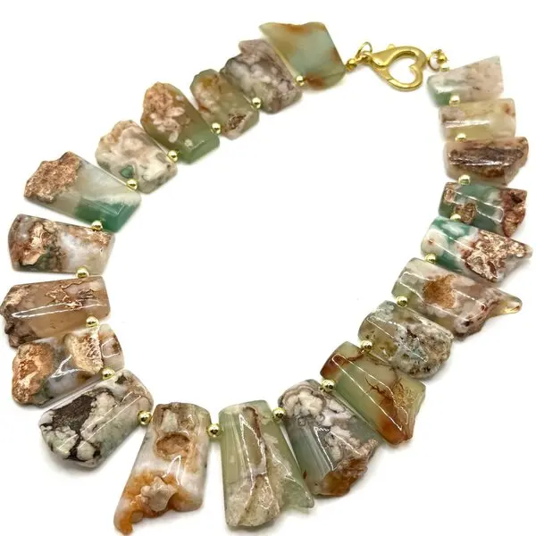 ACHALA HANDCRAFTED Neutrals Earthstone Statement Necklace