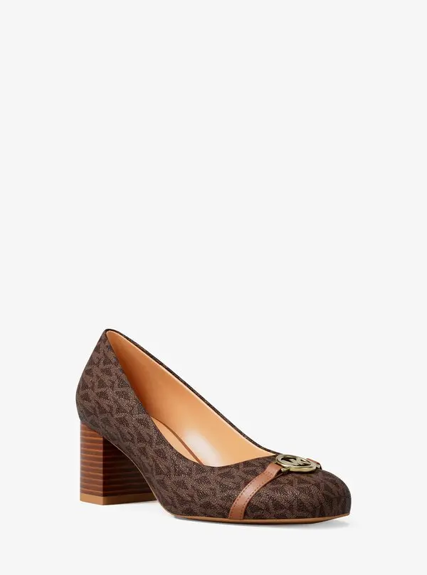 Michael Kors Dori Signature Logo Block Heel Pump