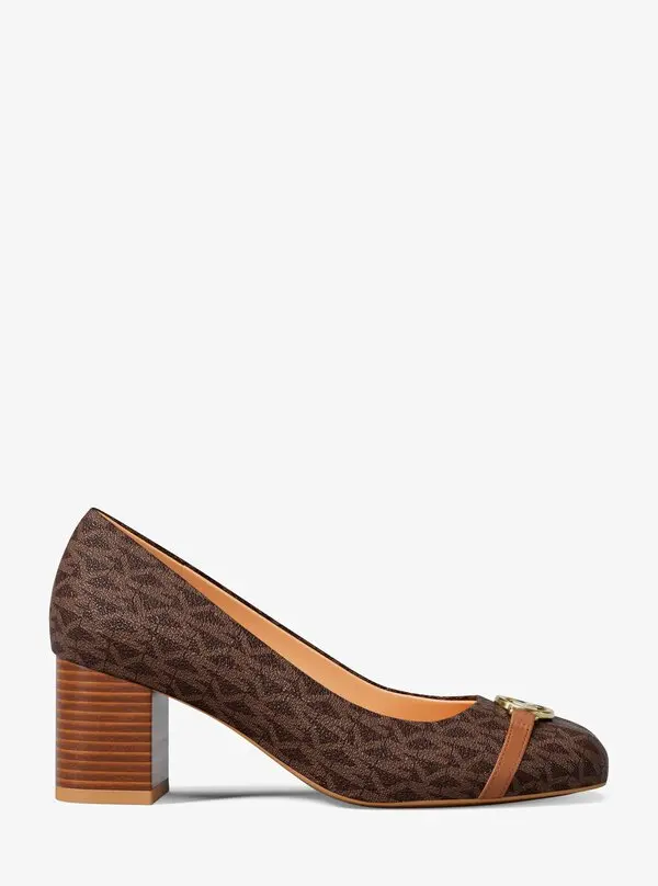 Michael Kors Dori Signature Logo Block Heel Pump