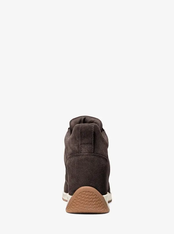 Michael Kors Nikko S2 Suede Wedge Trainer - Brown