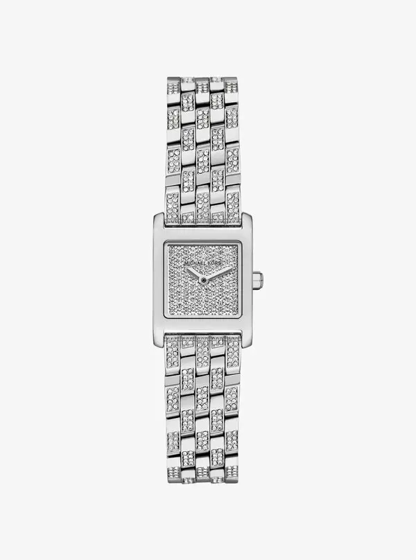 Michael Kors Micro Georgie Pavé Stainless Steel Watch - Silver