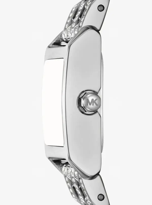 Michael Kors Micro Georgie Pavé Stainless Steel Watch - Silver