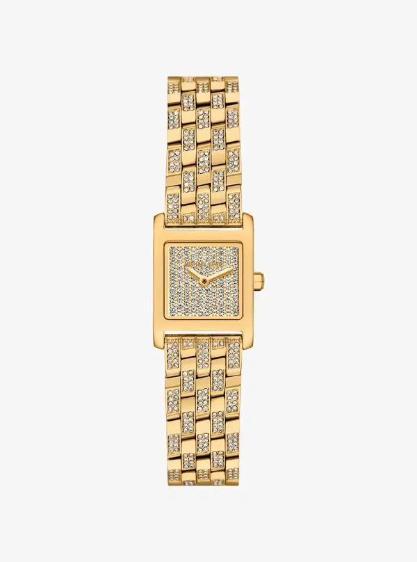 Michael Kors Micro Georgie Pavé -tone Stainless Steel Watch - Gold