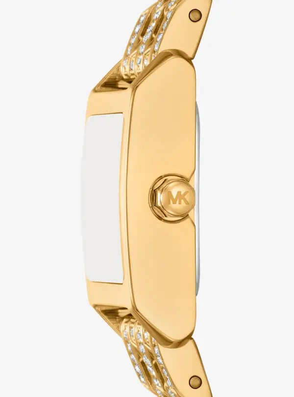 Michael Kors Micro Georgie Pavé -tone Stainless Steel Watch - Gold