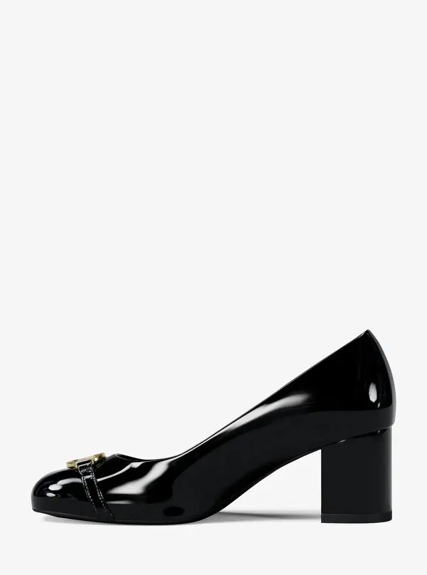 Michael Kors Dori Patent Block Heel Pump - Black