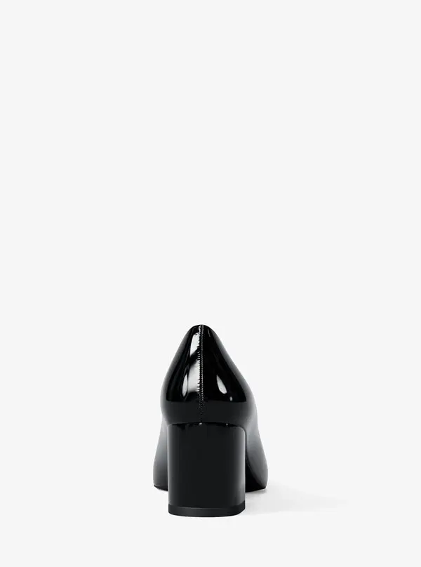 Michael Kors Dori Patent Block Heel Pump - Black