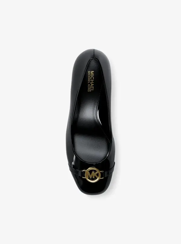 Michael Kors Dori Patent Block Heel Pump - Black