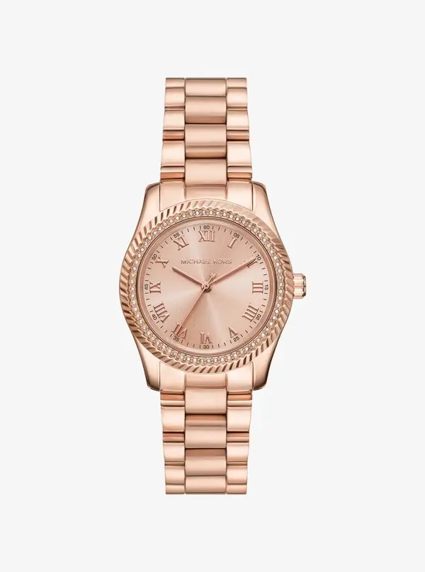 Michael Kors Lexington Pavé Two-tone Watch - Rose Gold