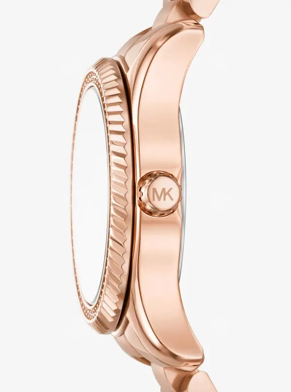 Michael Kors Lexington Pavé Two-tone Watch - Rose Gold