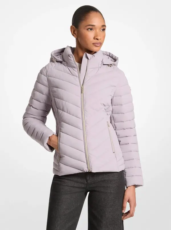 Michael Kors Chevron Quilted Jacket - Purple