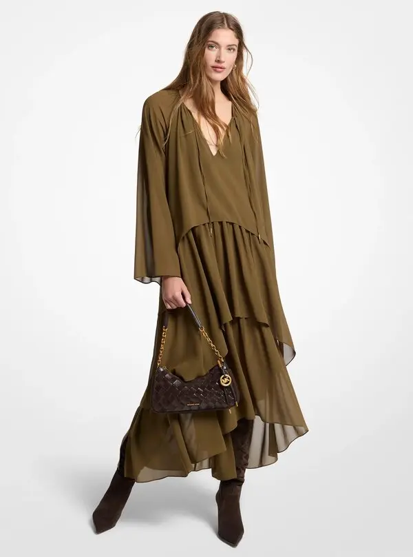 Michael Kors Ruffled Georgette Maxi Dress