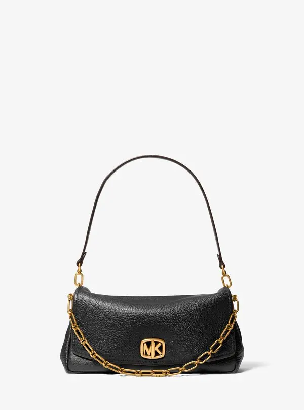 Michael Kors Bryant Large Textured Leather Convertible Shoulder Bag - Black