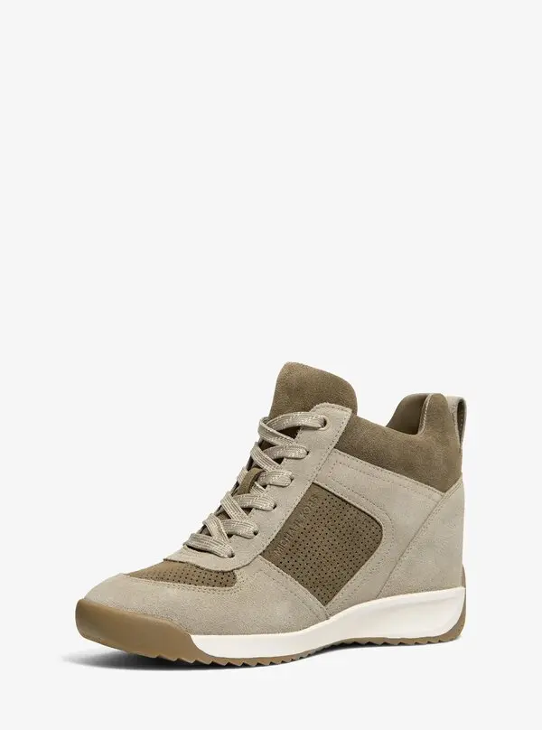 Michael Kors Nikko S2 Perforated Suede Wedge Trainer