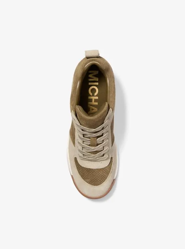 Michael Kors Nikko S2 Perforated Suede Wedge Trainer