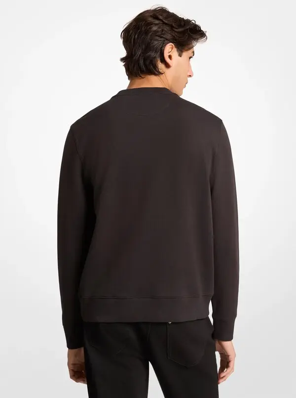 Michael Kors Logo Cotton Blend Crewneck Sweater - Black