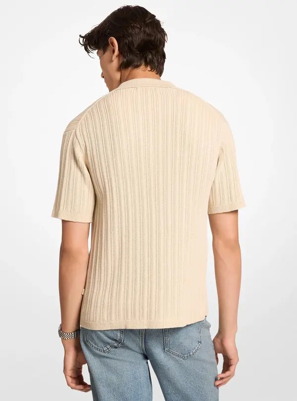 Michael Kors Textured Knit Polo Shirt