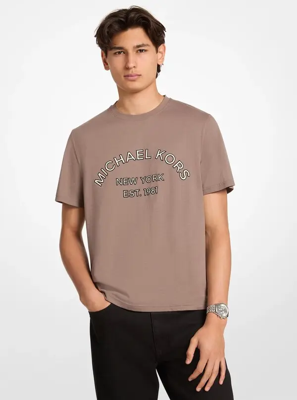 Michael Kors Graphic Logo Cotton Jersey T-shirt - Grey
