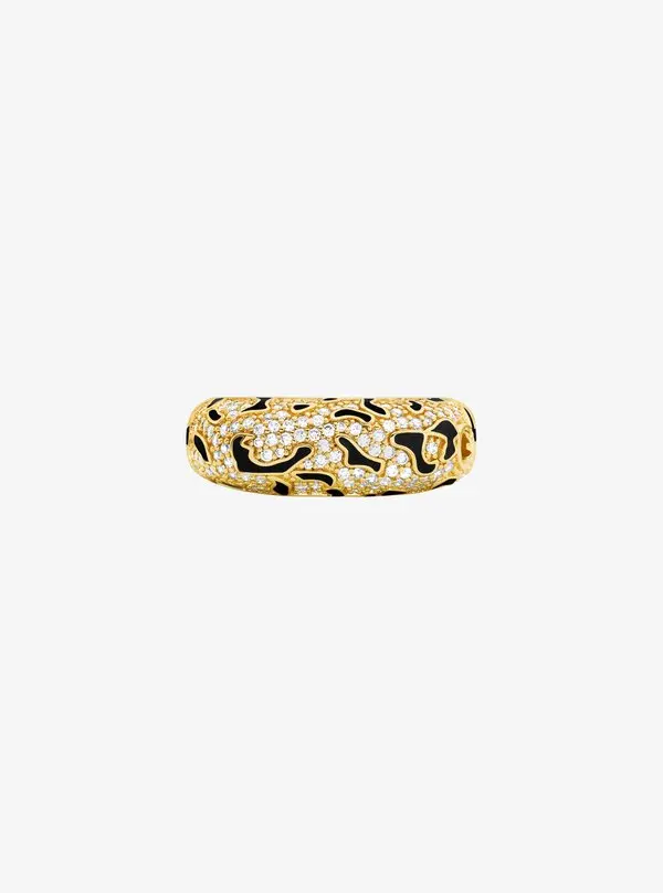 Michael Kors Pavé Leopard Ring In Size By - Gold