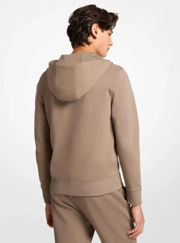 Michael Kors Logo Cotton Blend Zip-up Hoodie - Grey