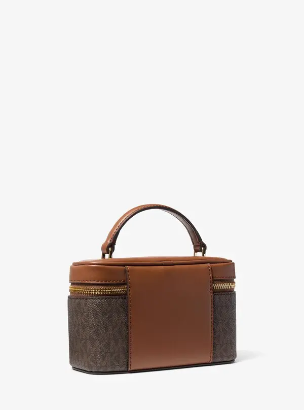 Michael Kors Vivi Small Signature Logo Vanity Crossbody Bag - Brown