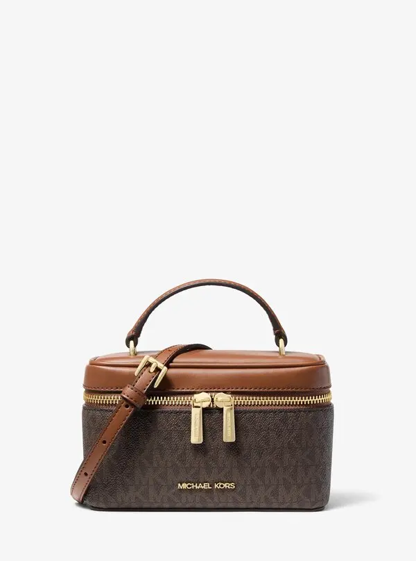 Michael Kors Vivi Small Signature Logo Vanity Crossbody Bag - Brown