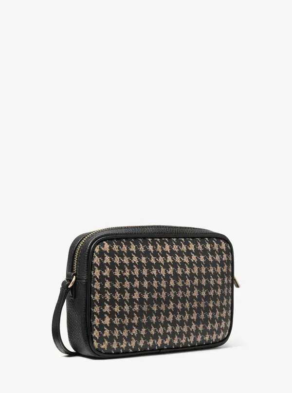 Michael Kors Jet Set Travel Small Houndstooth Print Camera Crossbody Bag