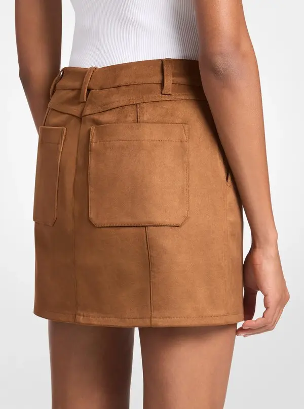 Michael Kors Polyester Microsuede Mini Skirt