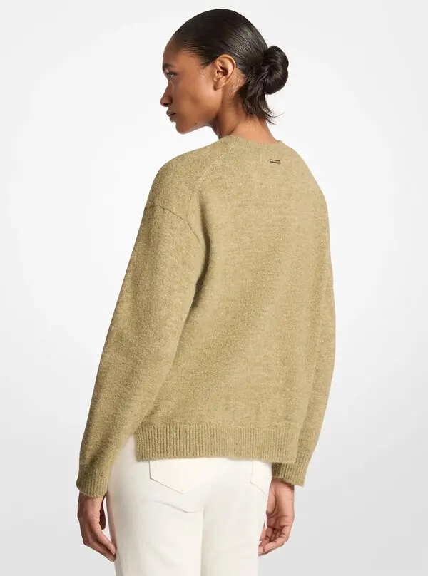 Michael Kors Logo Appliqué Knit Sweater - Green