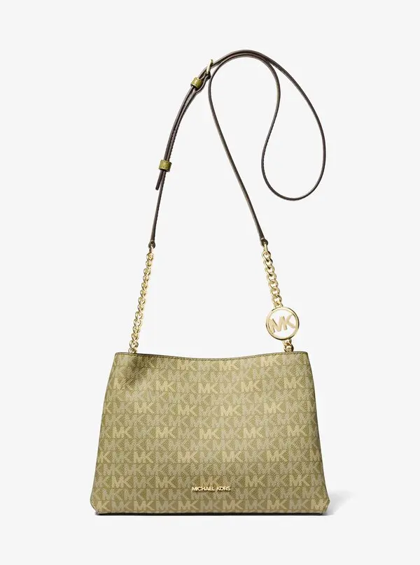 Michael Kors Christina Small Signature Logo Crossbody Bag - Green