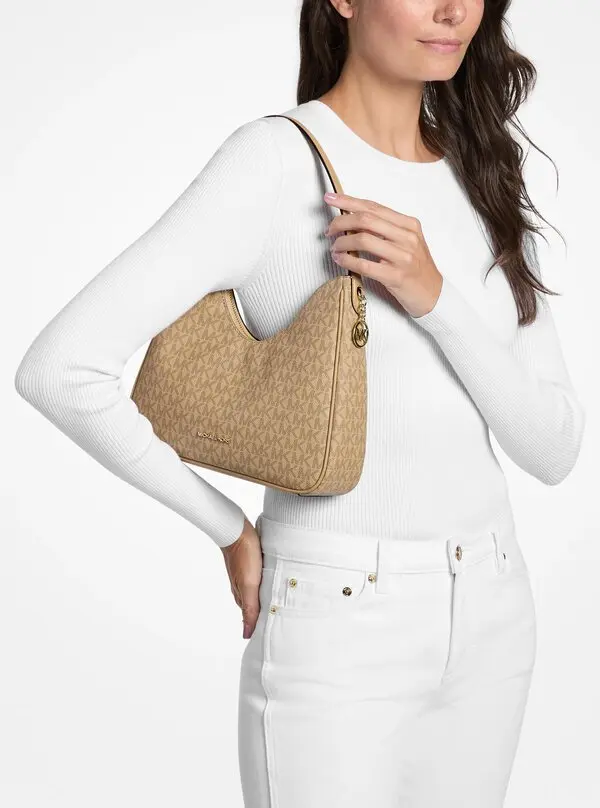 Michael Kors Nayla Small Signature Logo Hobo Shoulder Bag